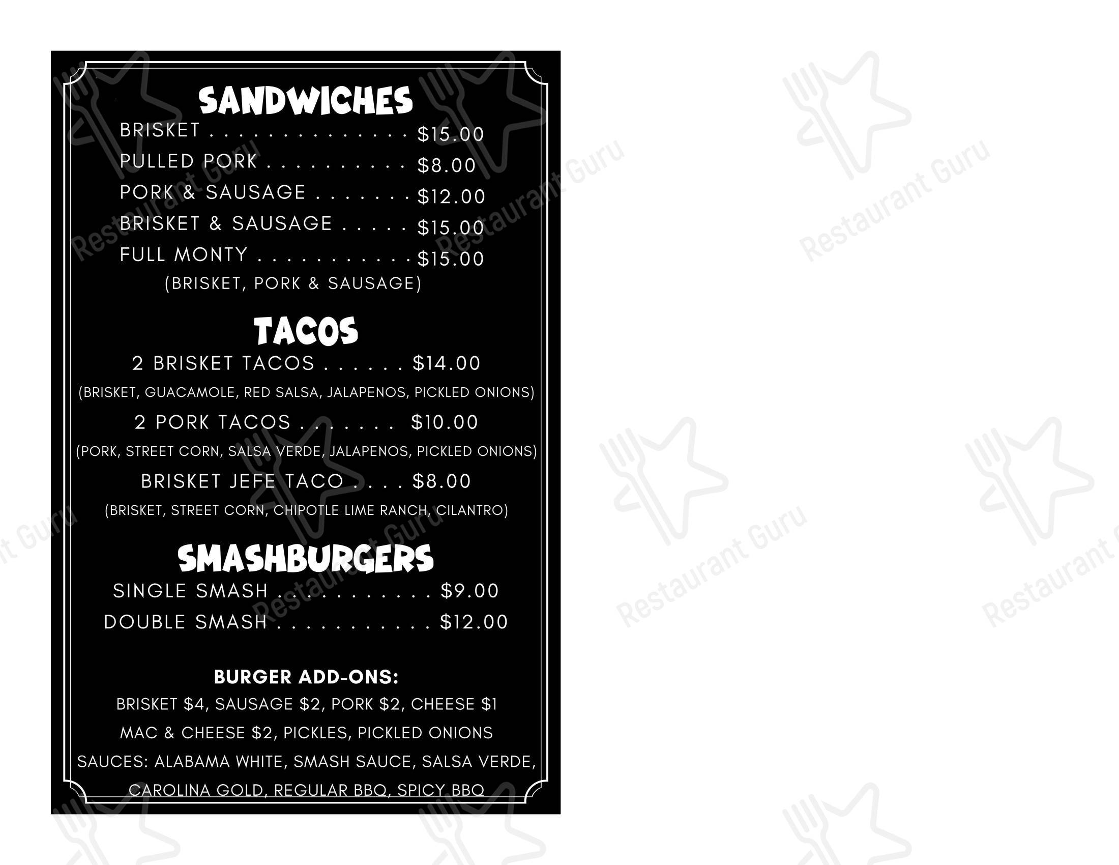 Menu at J's Smokehouse BBQ, Omaha
