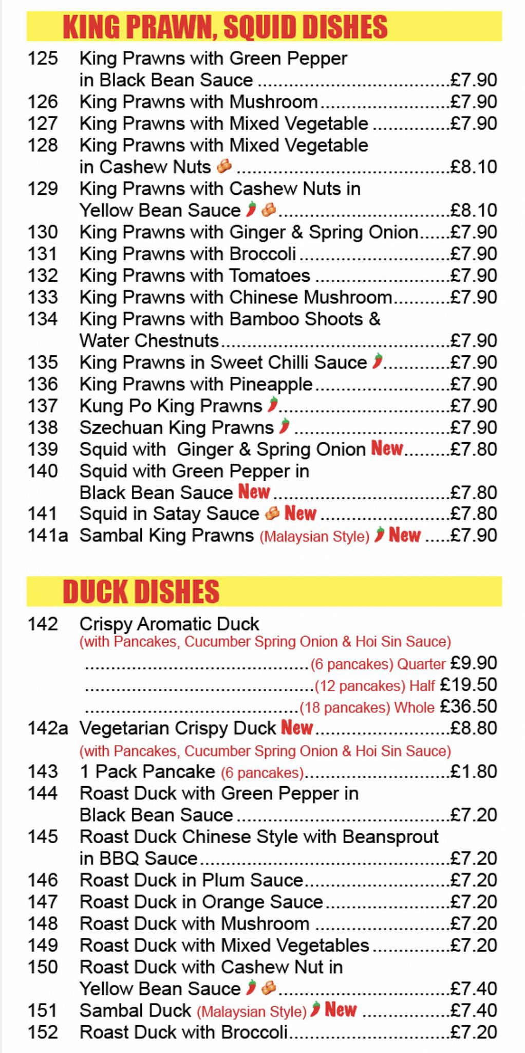 Menu at Jumbo Chinese Takeaway restaurant, Biggleswade