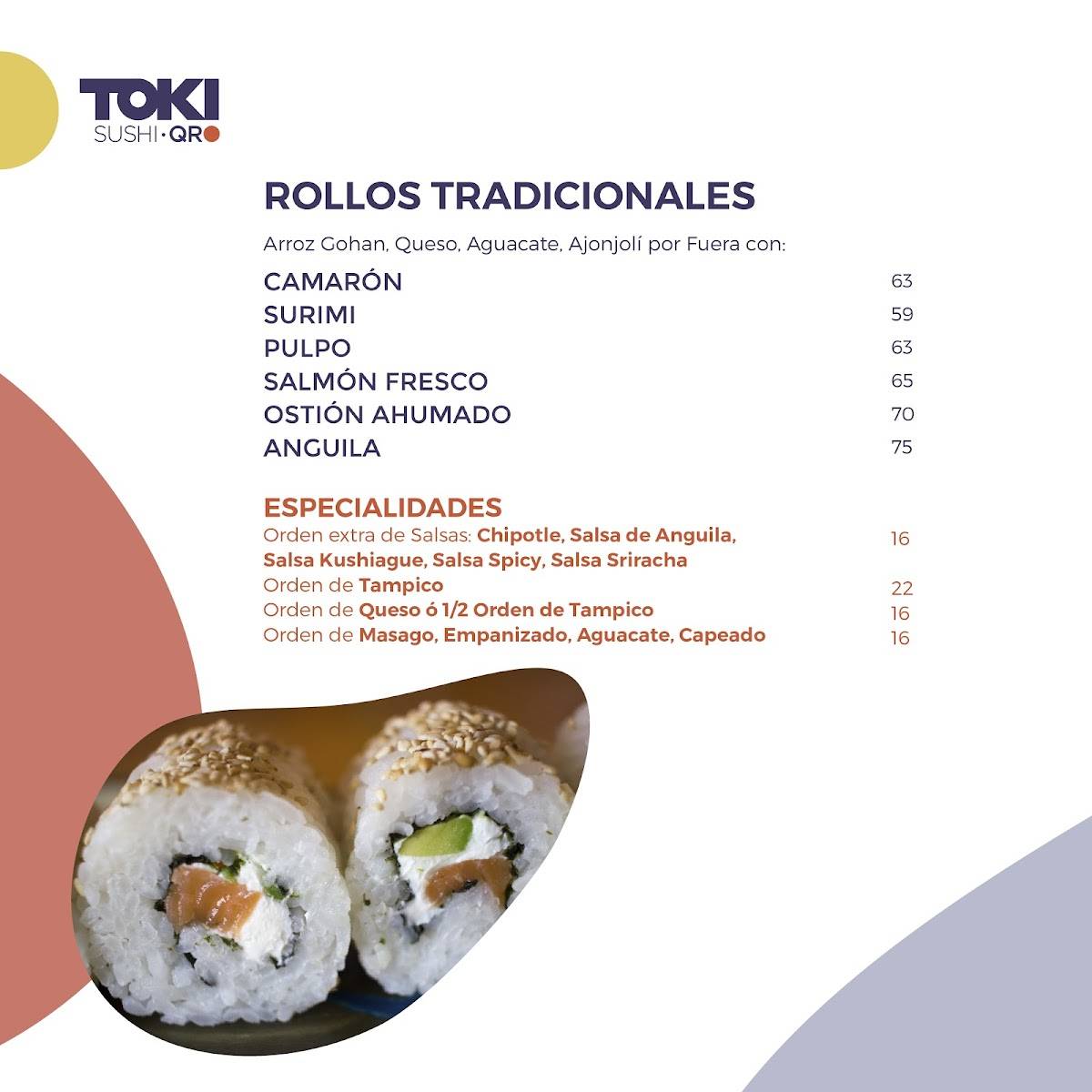 Carta del restaurante Toki Sushi Juriquilla, Juriquilla