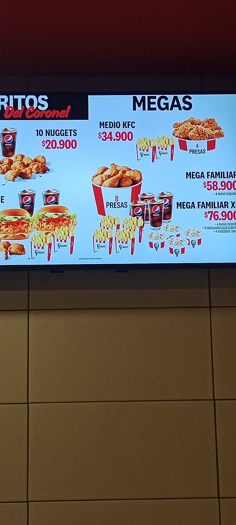 Carta del restaurante KFC Ciudad Córdoba Cali, Cali