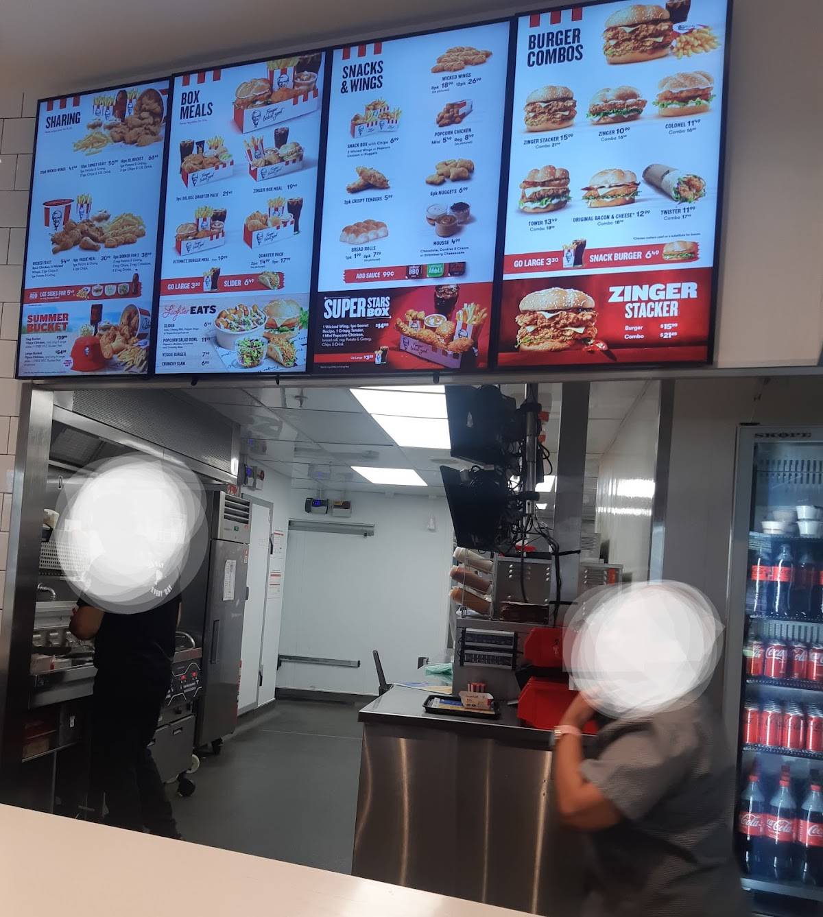 Menu at KFC restaurant, Auckland, Shop N007A