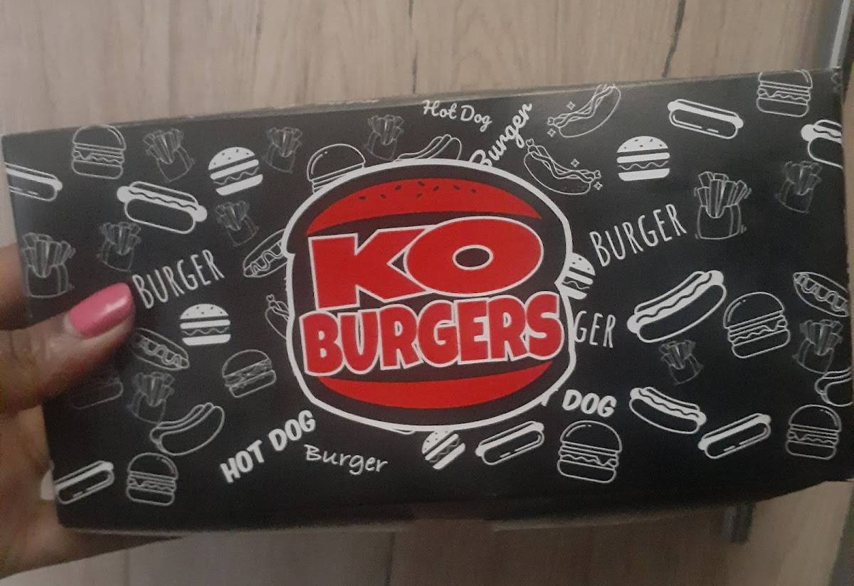 Menu at KO Burgers restaurant, Cape Town