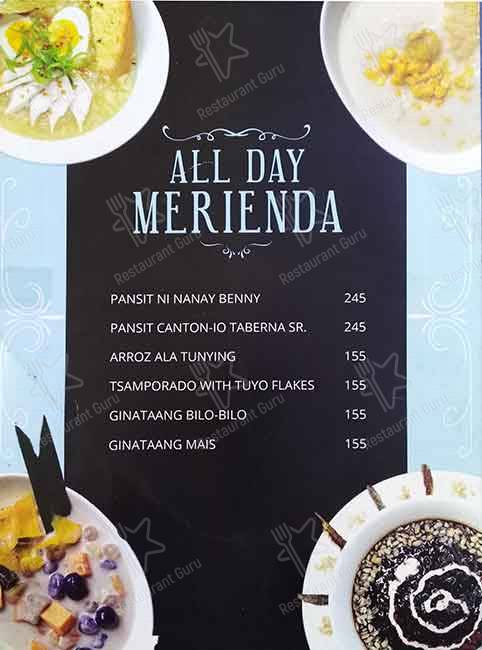 Carta de Ka Tunying’s Cafe, Ciudad Quezon