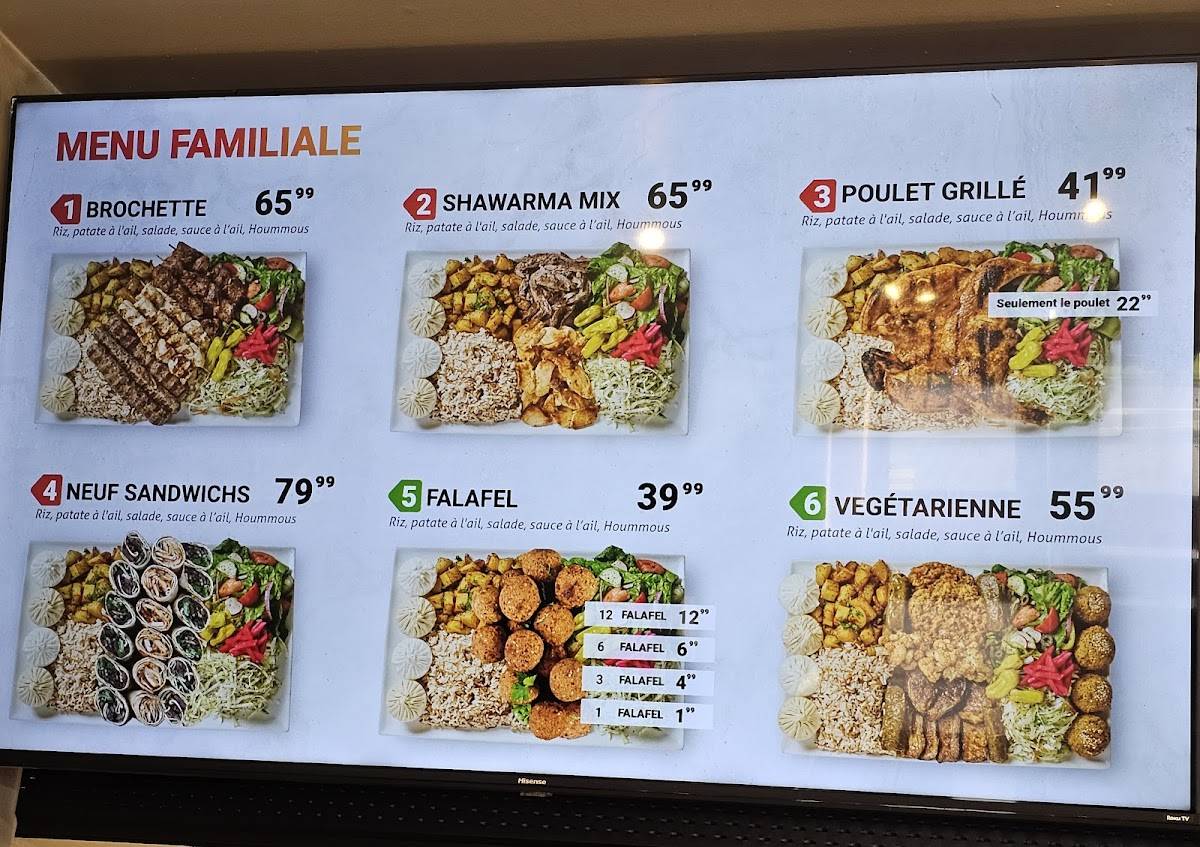 Menu au Kabab Laval restaurant, Laval, Bd Dagenais O