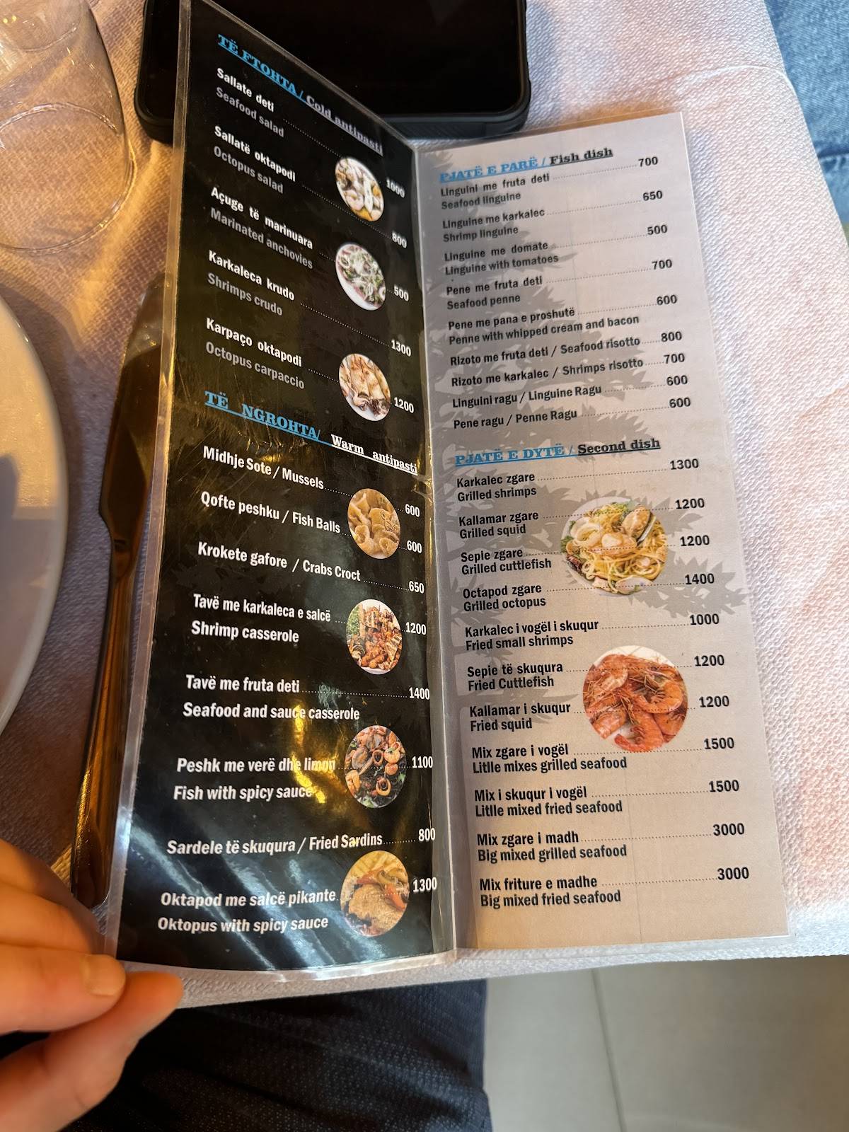 Menu au Kaço Fish Restaurant, Vlora