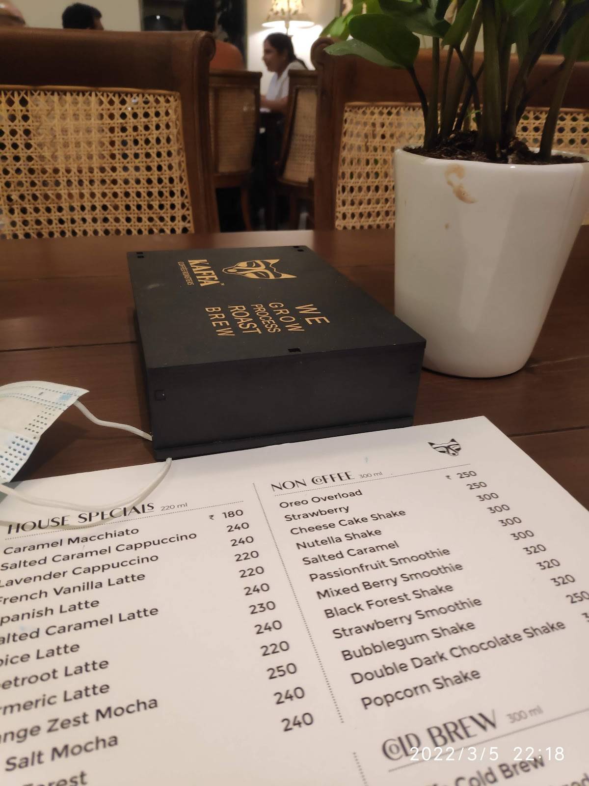 Menu at Kaffa Coffee Roasters, Ahmedabad, Ground Floor