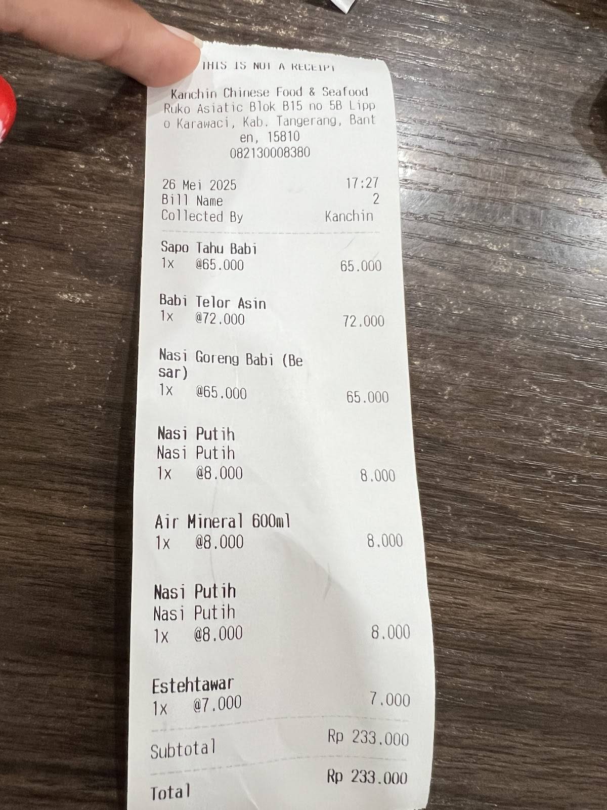 Menu at Kanchin Chinese Food Lippo Karawaci restaurant, Binong, Ruko ...