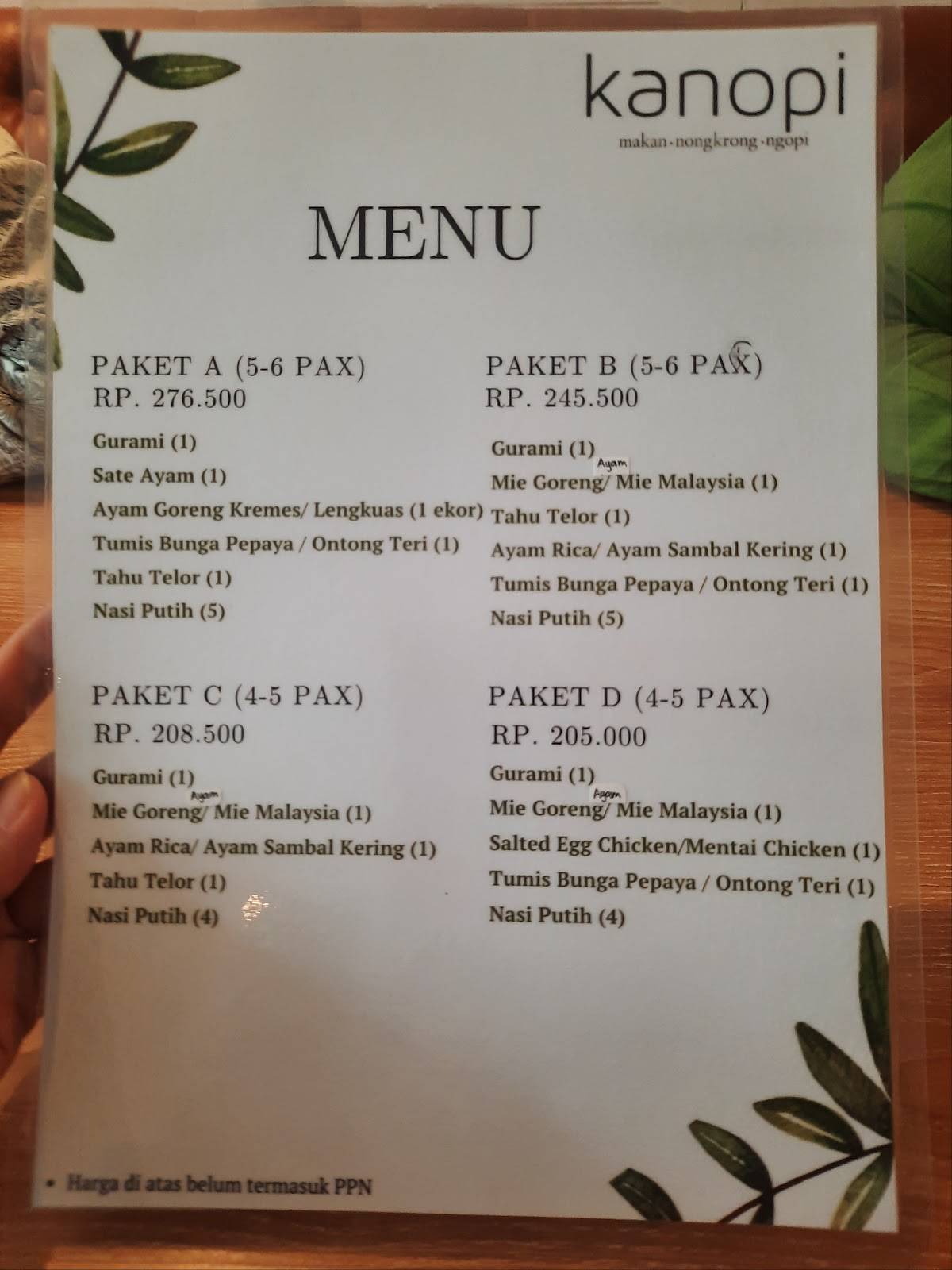 Carta del restaurante Kanopi - Makan Nongkrong Ngopi, Surabaya