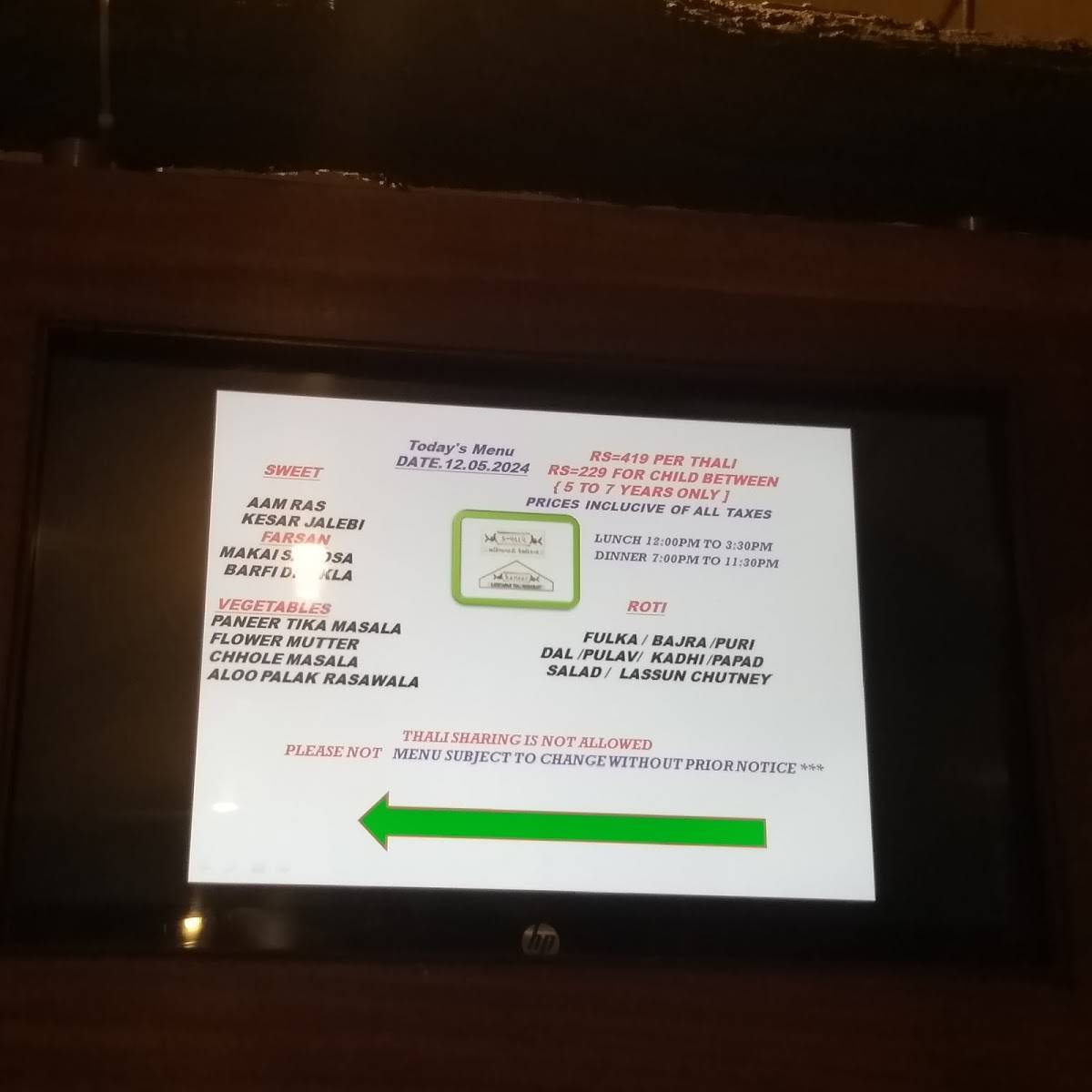 Menu at Kansar Kathiyawadi Thali Restaurant, Mira Bhayandar