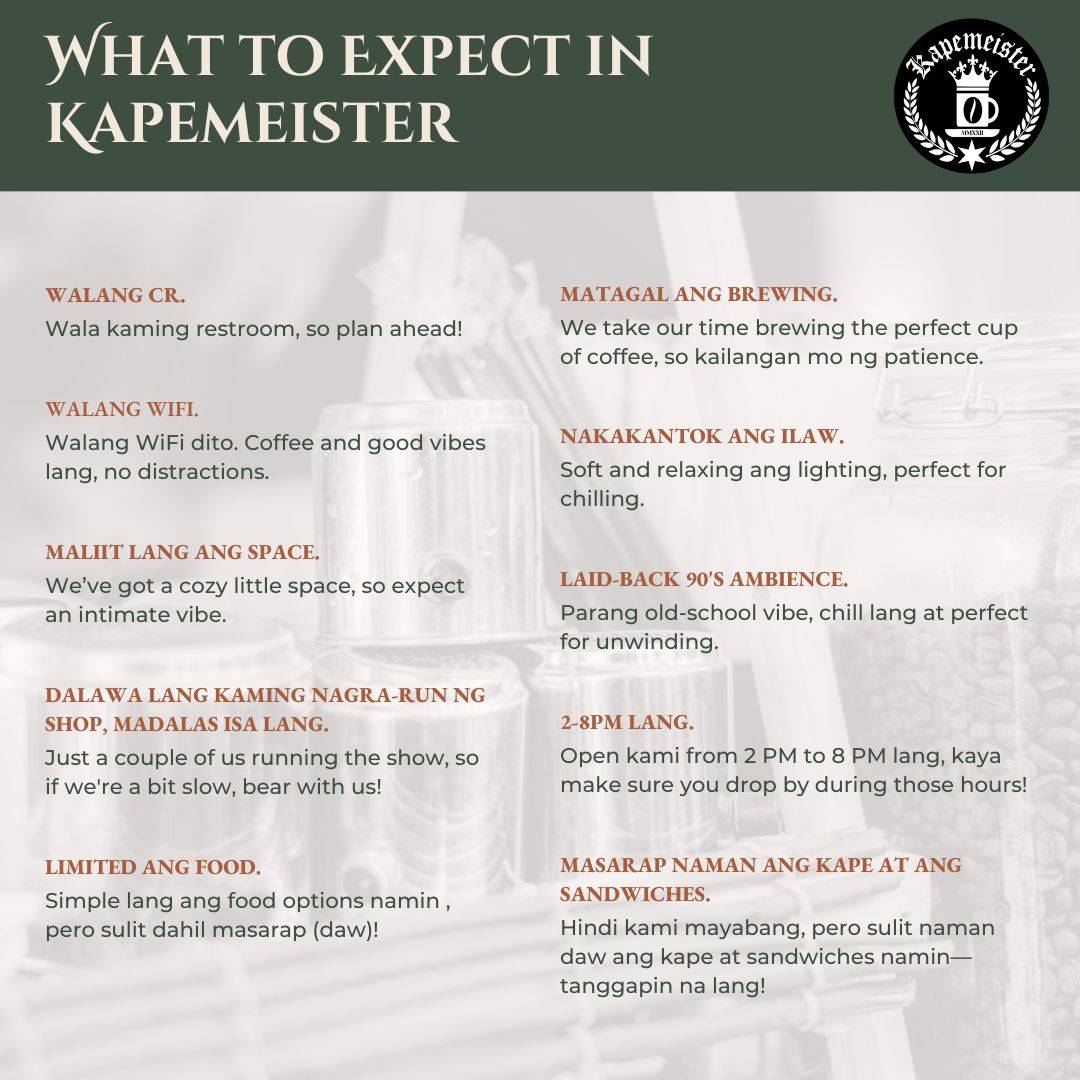 Menu at Kapemeister Coffee Shop, Legazpi City
