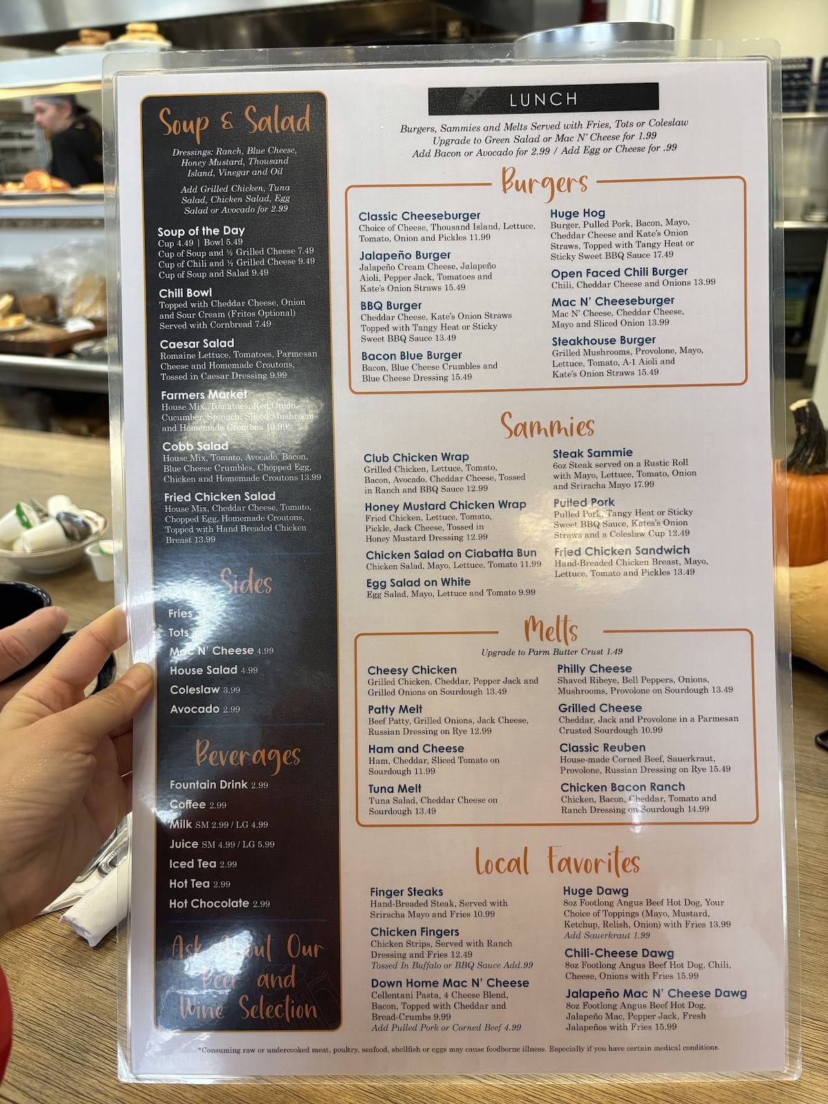 Menu at Kate's Country Kitchen restaurant, Emmett
