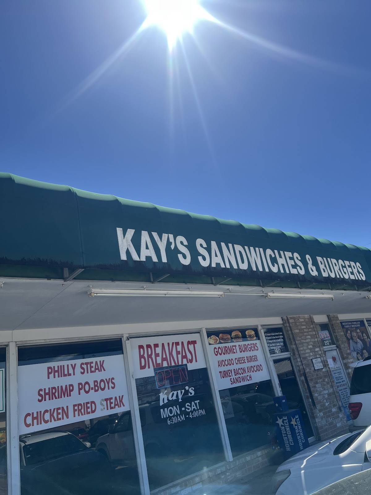 Menu at Kay’s Sandwiches & Burgers restaurant, Humble