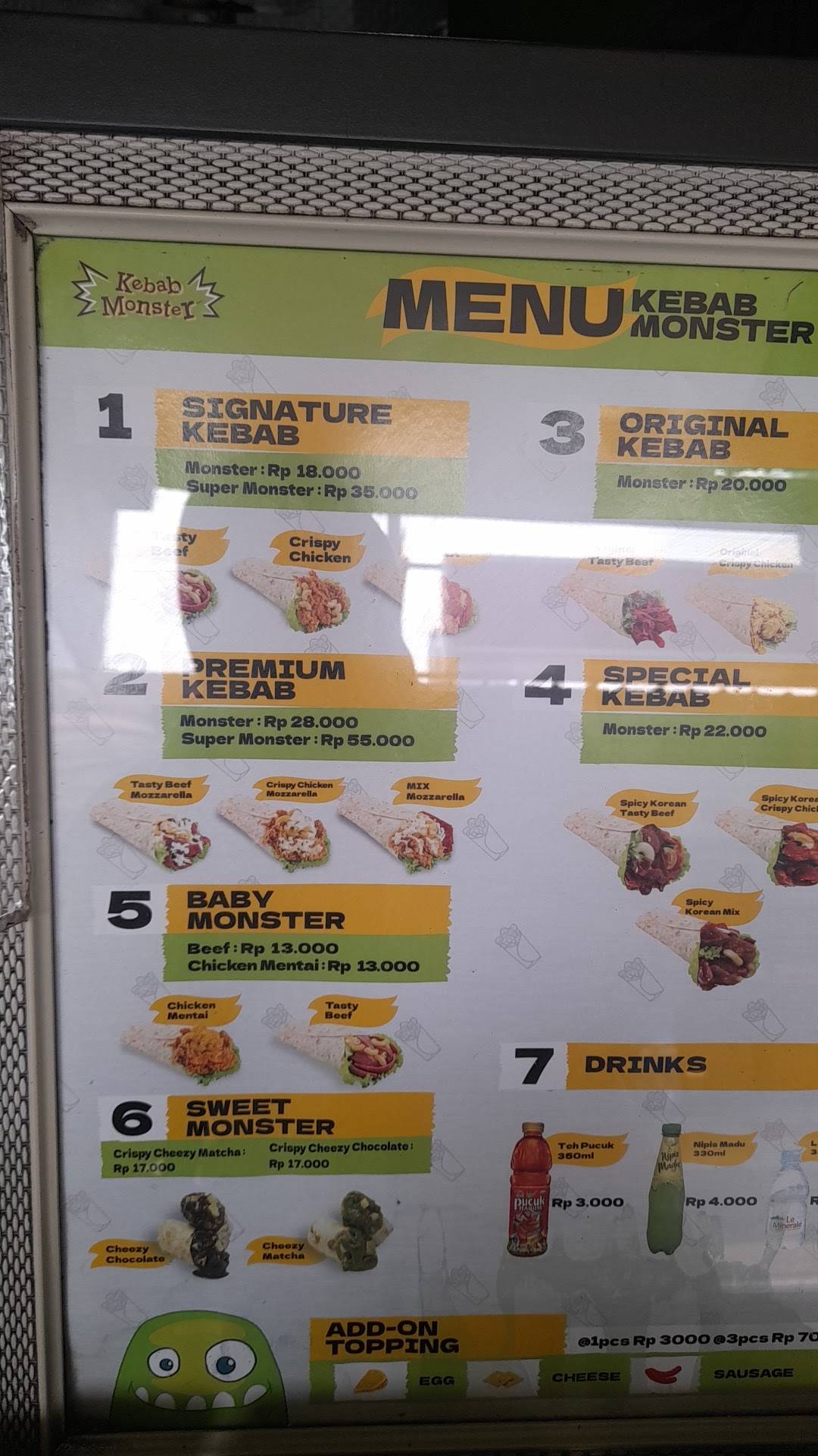 Menu at Kebab Monster Mega Kuningan, South Jakarta