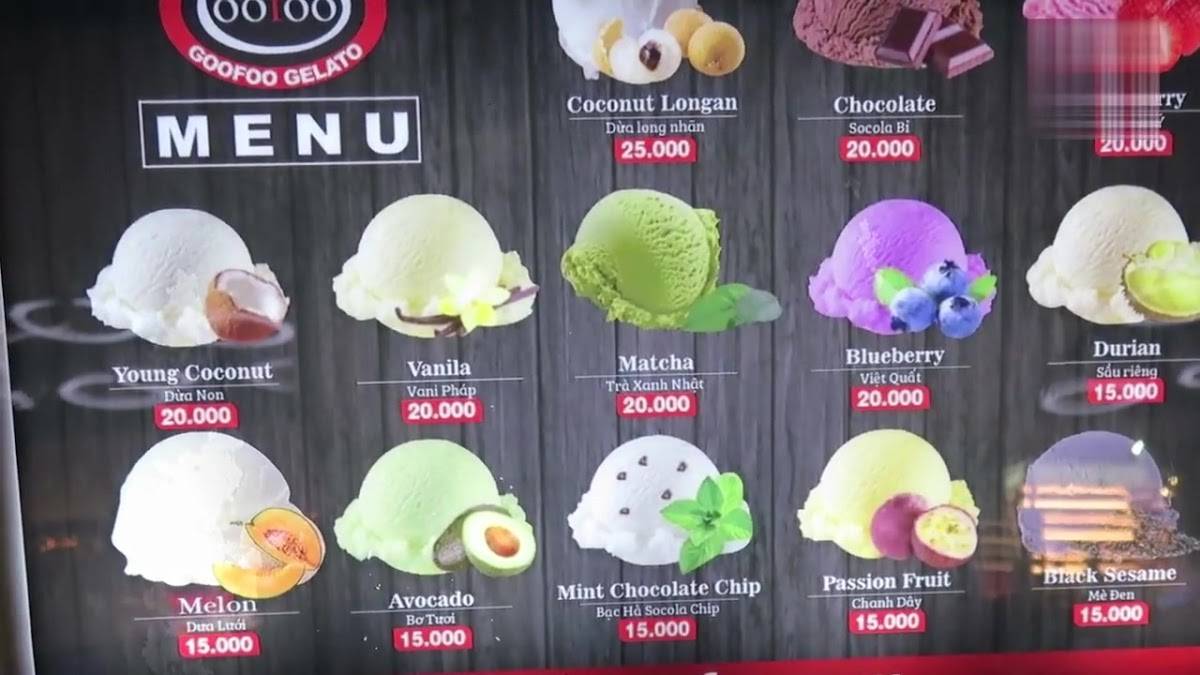 Menu at Kem ống Hương Xưa cafe, Thu Dau Mot