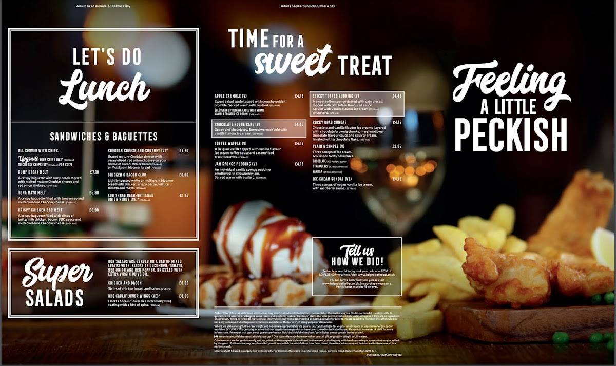 Menu at Loom & Shuttle pub & bar, Kidderminster