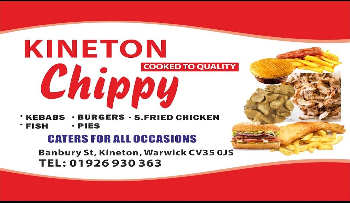Menu at Kineton Chippy restaurant, Kineton