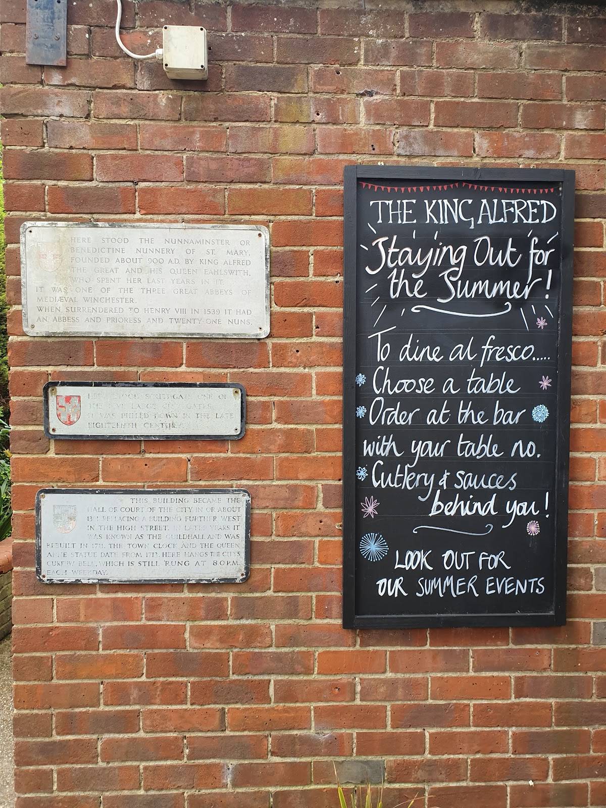 Menu at The King Alfred pub & bar, Winchester