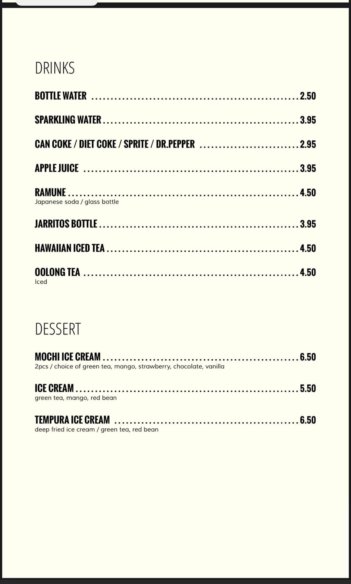 Menu at Bada korean kitchen restaurant, Seaside