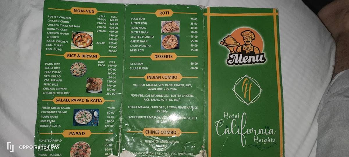 Menu at 13 Miles, Kot Ise Khan