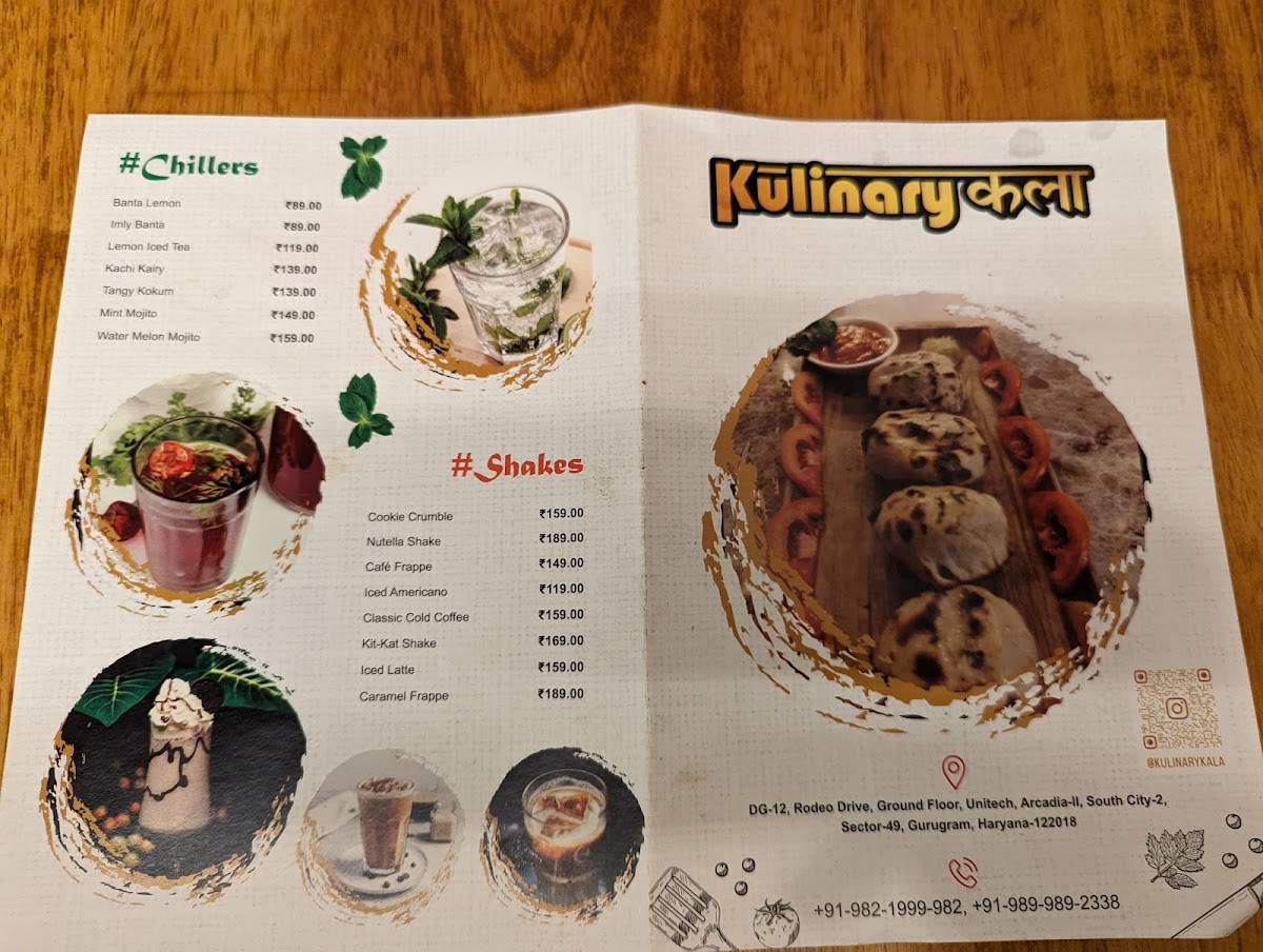 Menu at Kulinary Kala, Gurugram