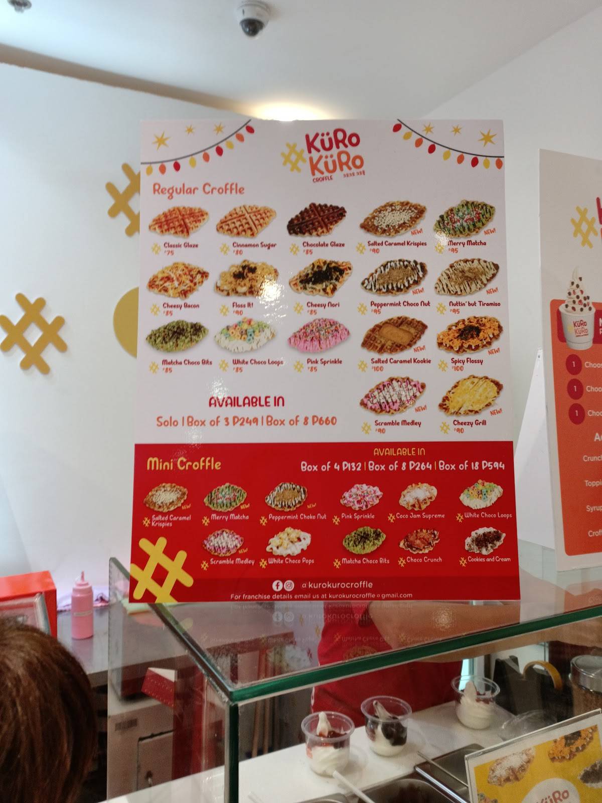Menu at Kuro Kuro Croffle and Yogurt restaurant, Makati