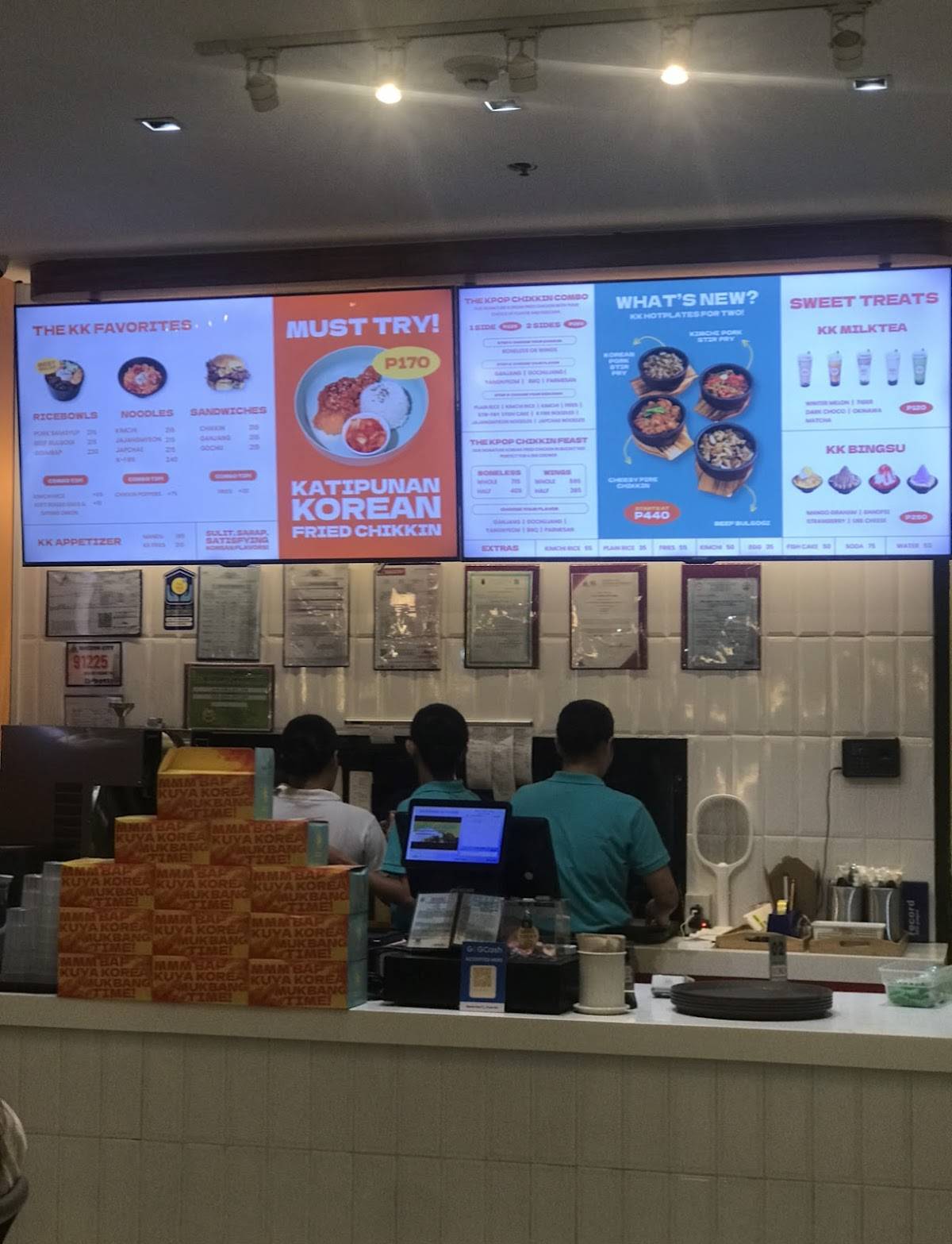 Menu at Kuya Korea restaurant, Quezon City