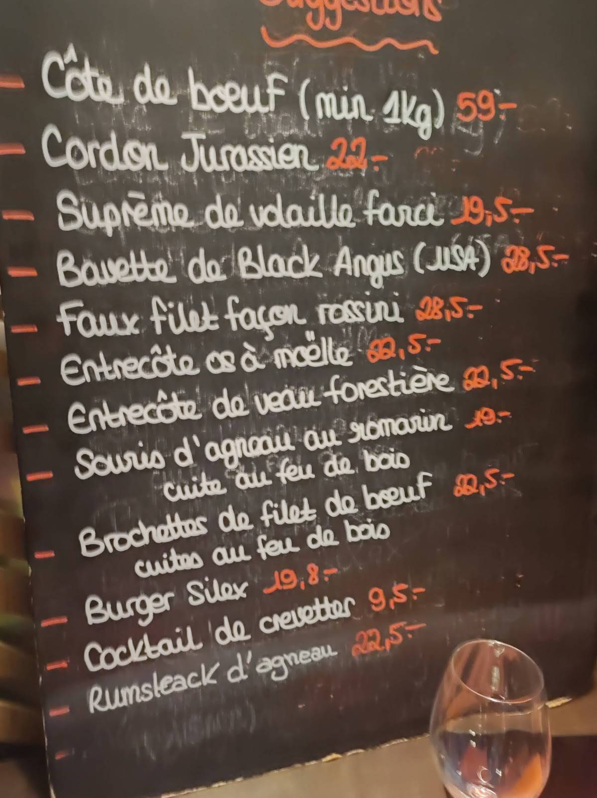 Menu au Restaurant Le Silex, Colmar, 9 Route d'Ingersheim