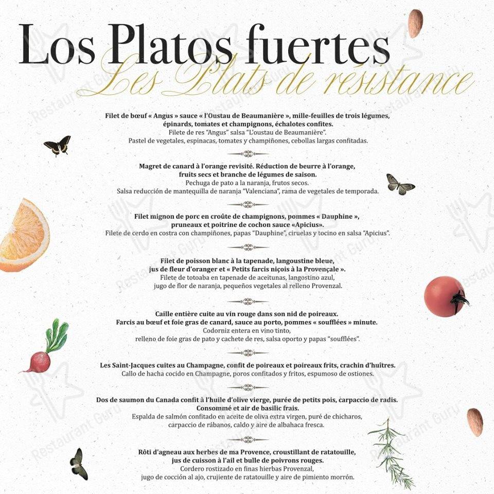 Carta del restaurante Cerrado permanentemente - L'Héritage, San Pedro ...