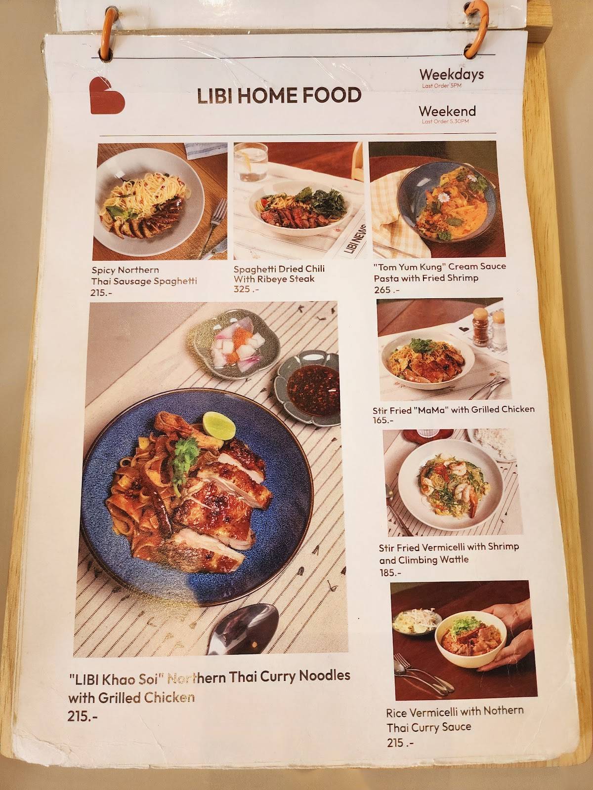 Menu at LIBI HOME (ลิบิโฮม) cafe, Bangkok