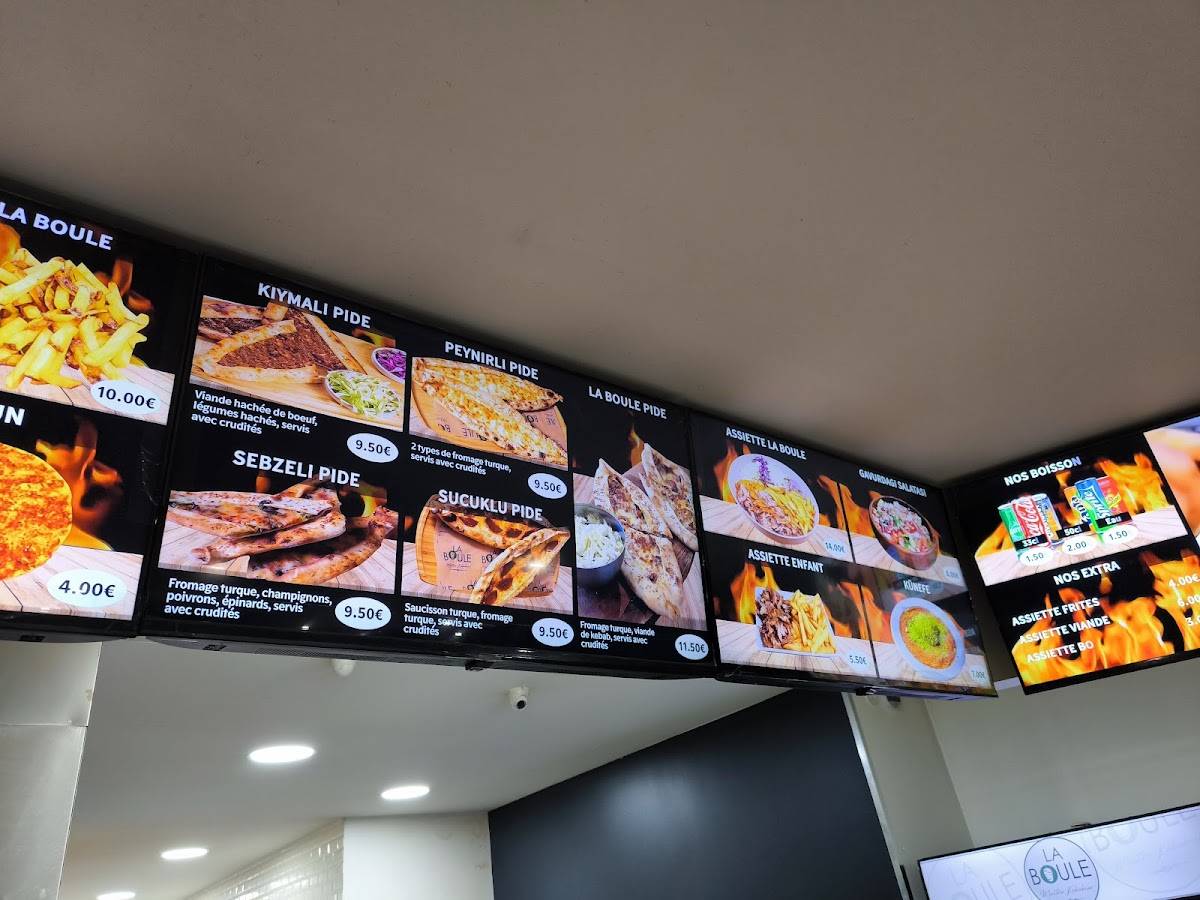 Menu au La Boule Maître Kebabier fast food, Drancy