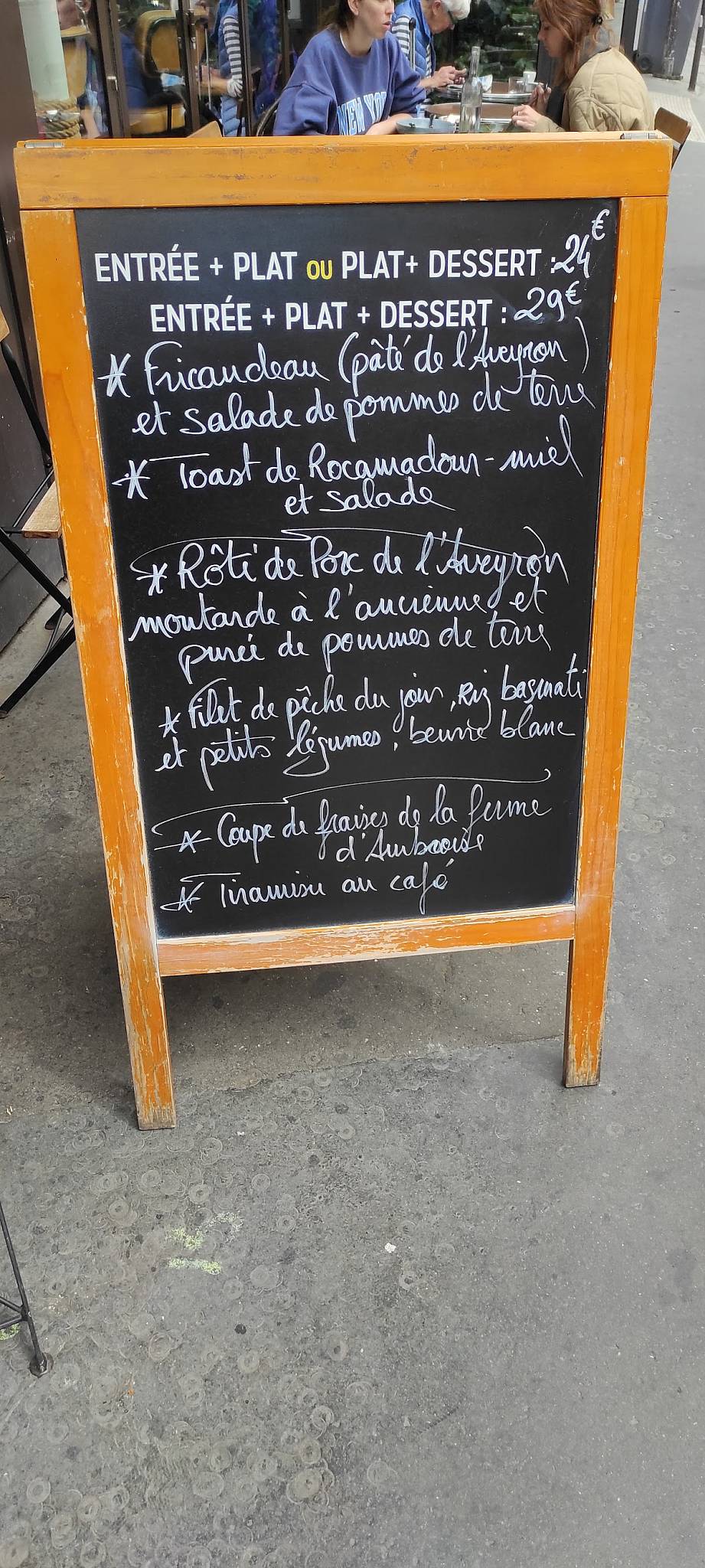 Menu au La Brasserie de Ségala restaurant, Paris