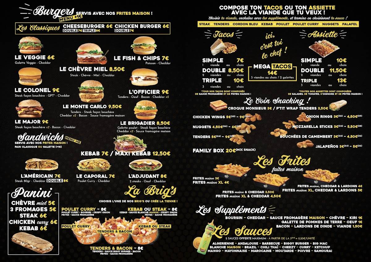 Menu au La Brigade Montoise restaurant, Mont-de-Marsan