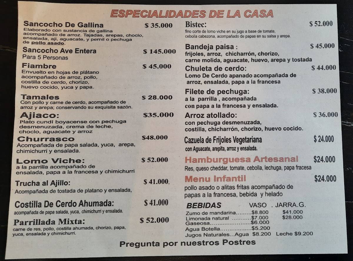 Menu at La Casona Bar Restaurante, Dapa