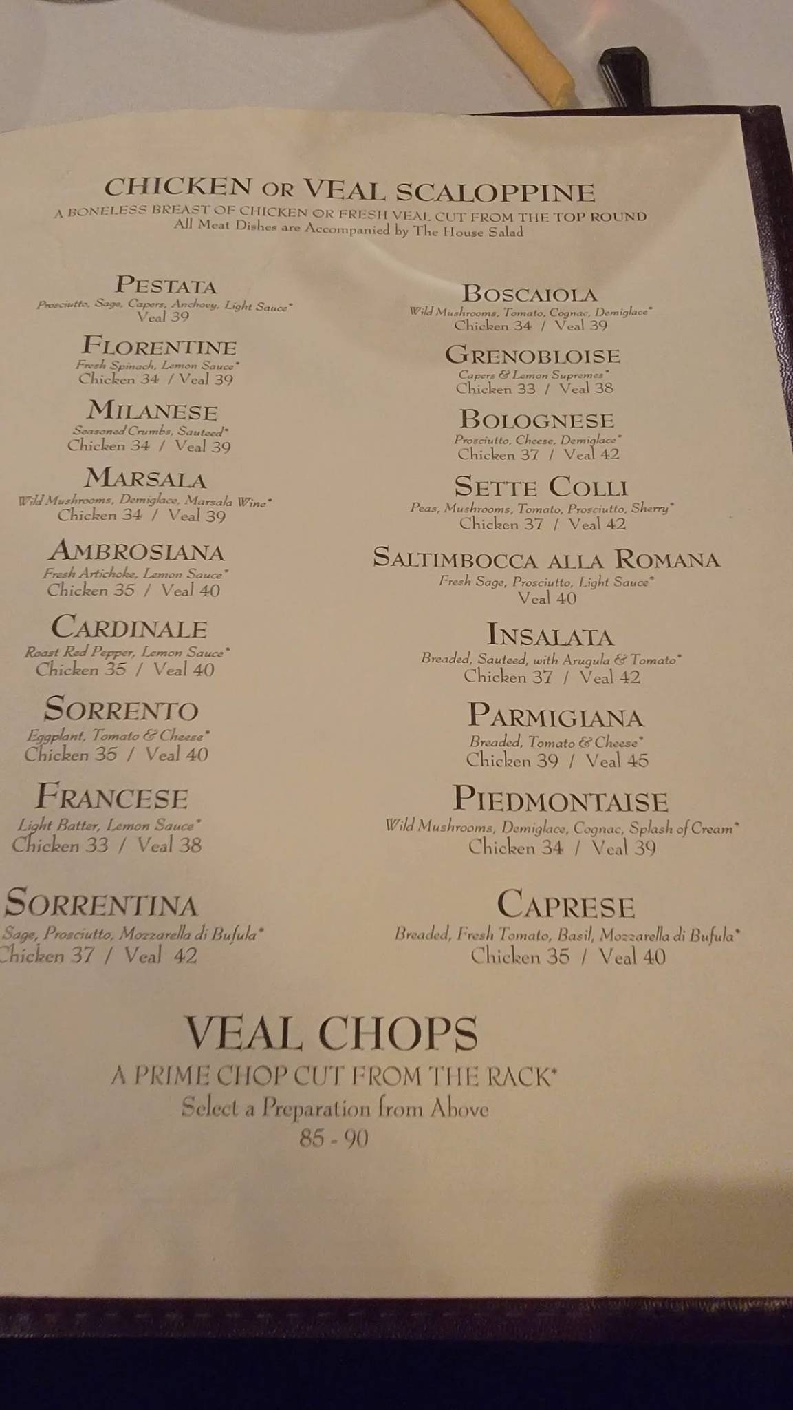 Menu at La Cena Ristorante restaurant, Jacksonville, 911 Edgewood Ave S