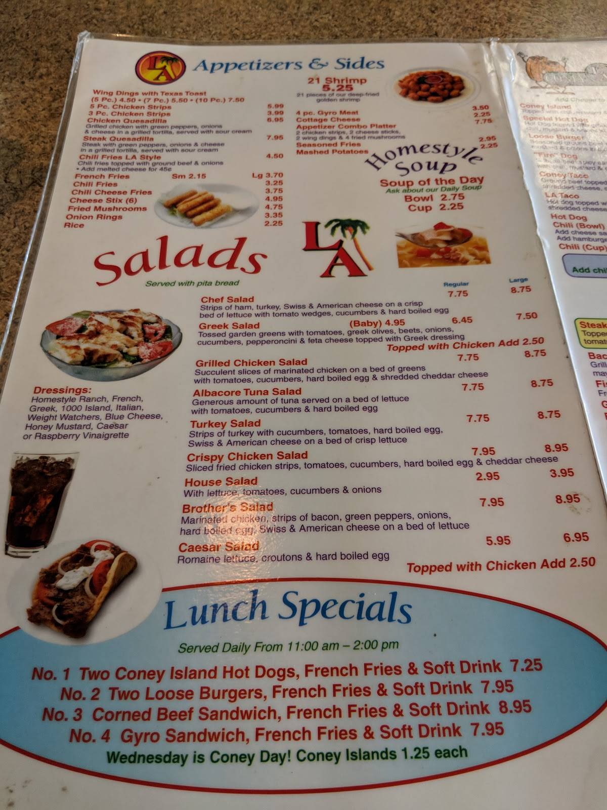 Menu at La Coney Island Restaurant, Warren, Dequindre Rd
