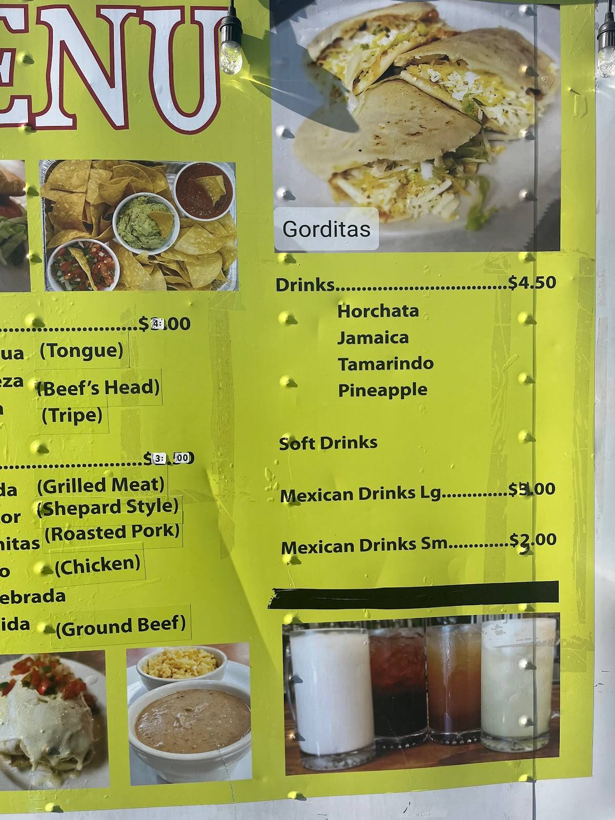 Menu at La Hacienda Taqueria En Ruedas restaurant, Junction City