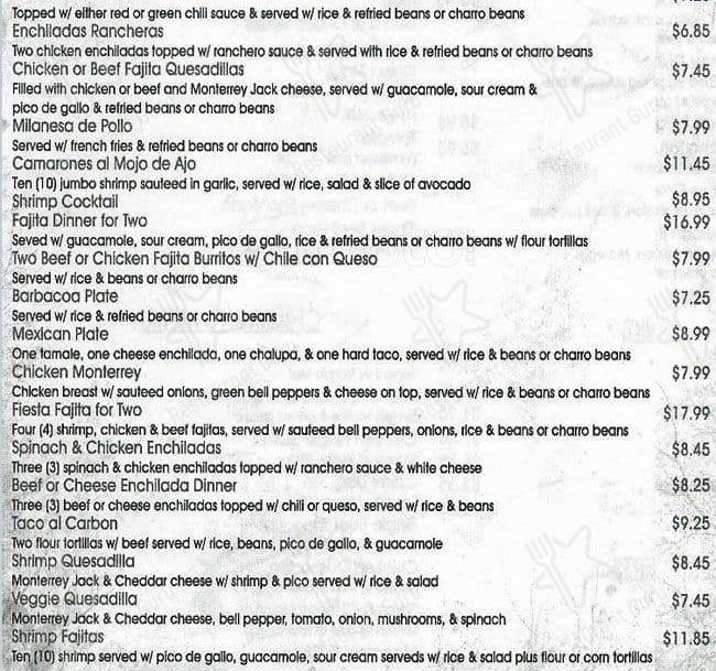 Menu at La Joya Mexican Cocina restaurant, Wylie