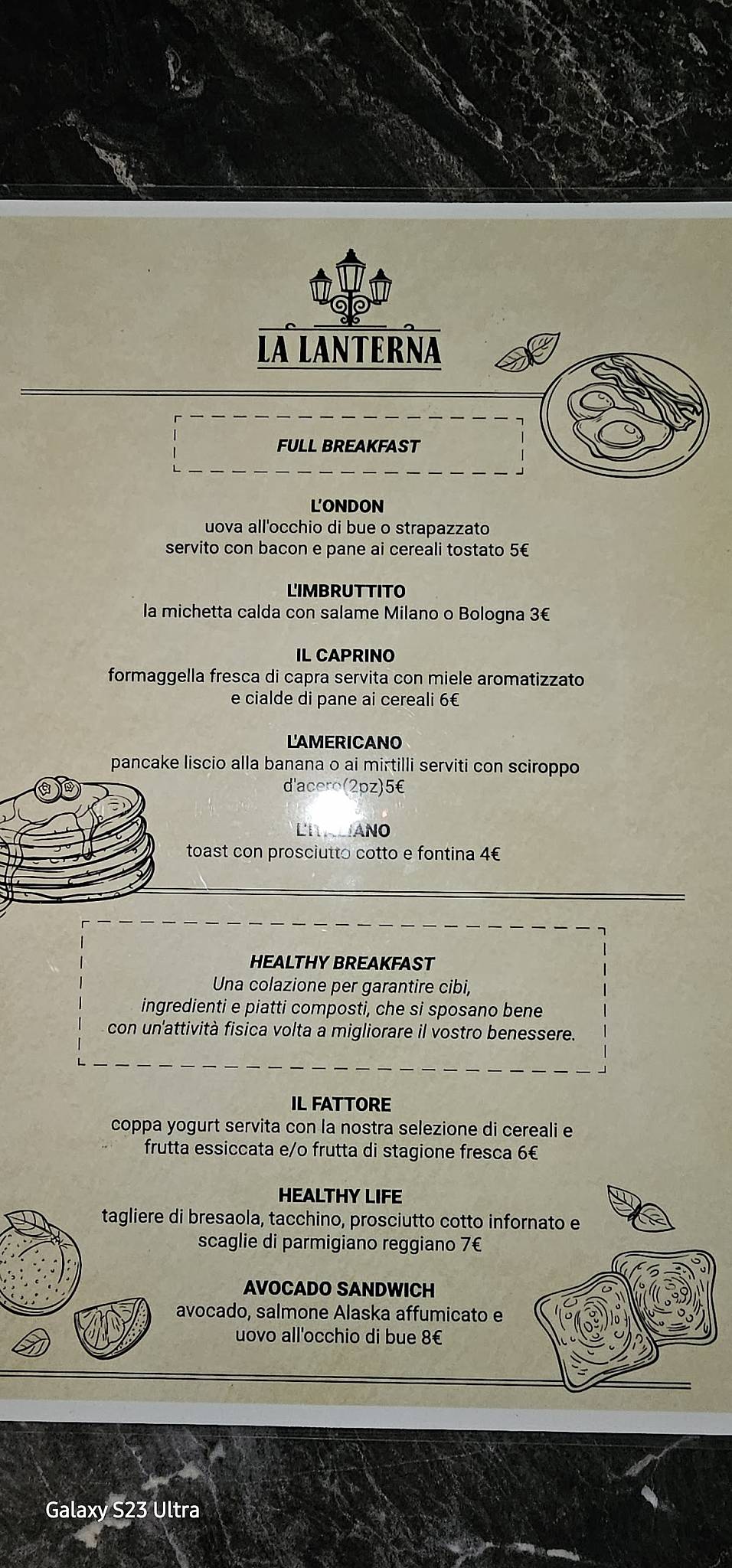 Menu da La Lanterna pub & bar, Bernareggio