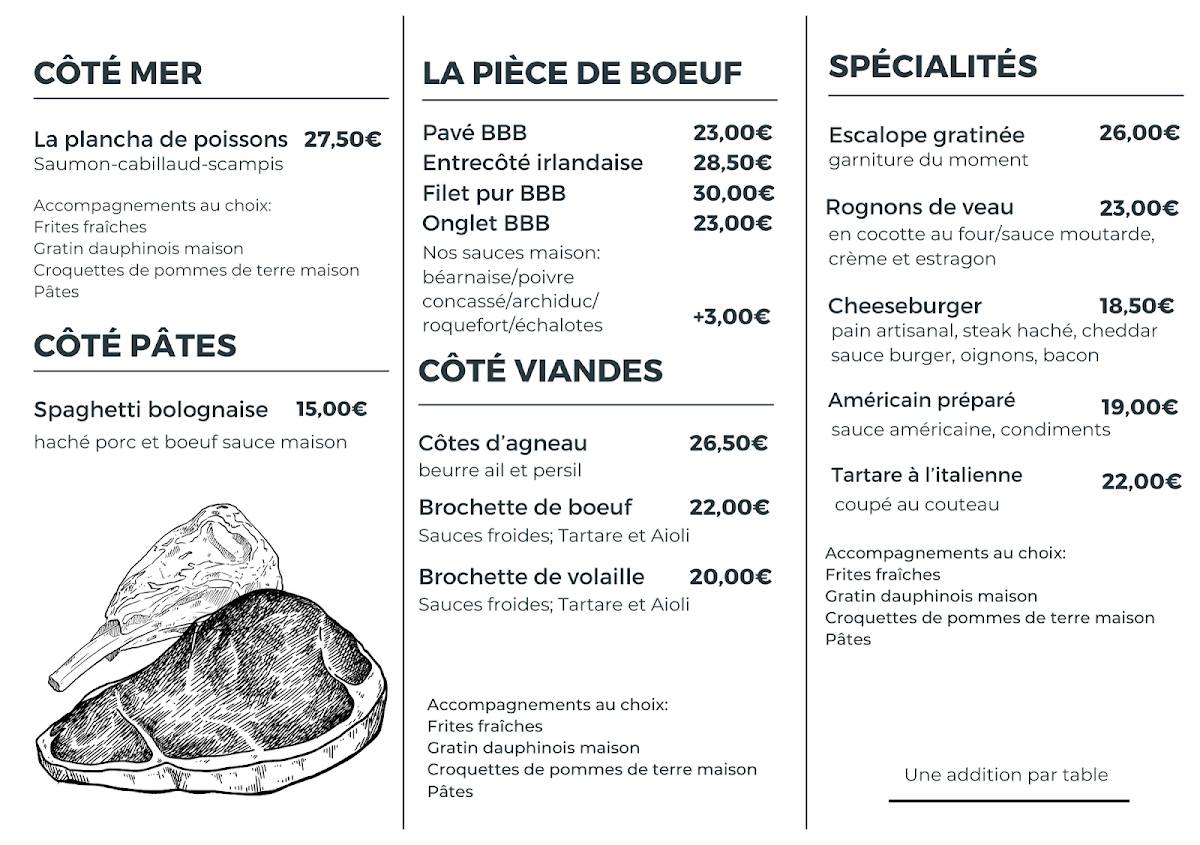 Menu au La Ligne 147 restaurant, Ramillies