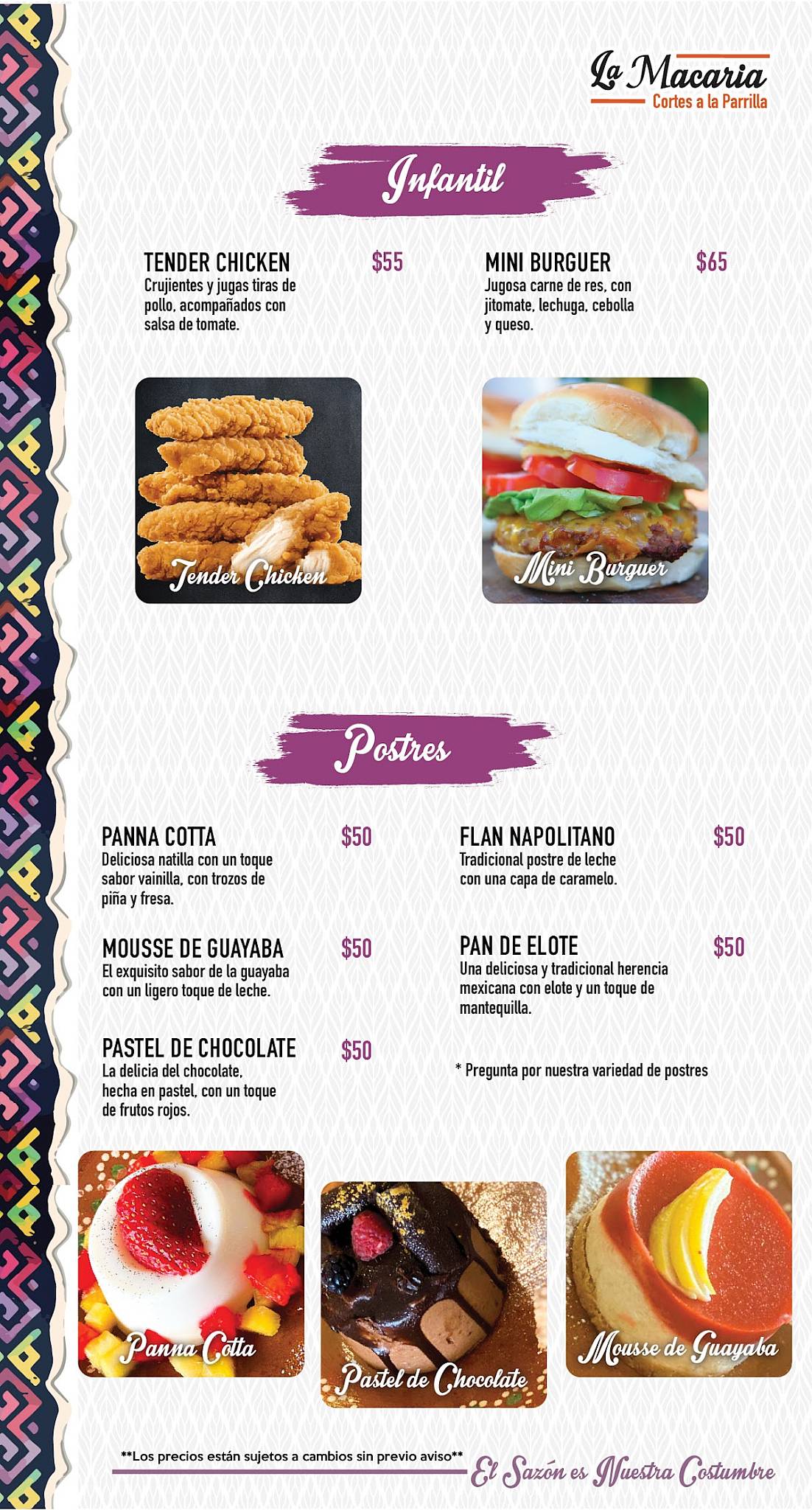 Carta del pub y bar Casa Macaria Cruz del sur, Guadalajara, Av Cruz del ...