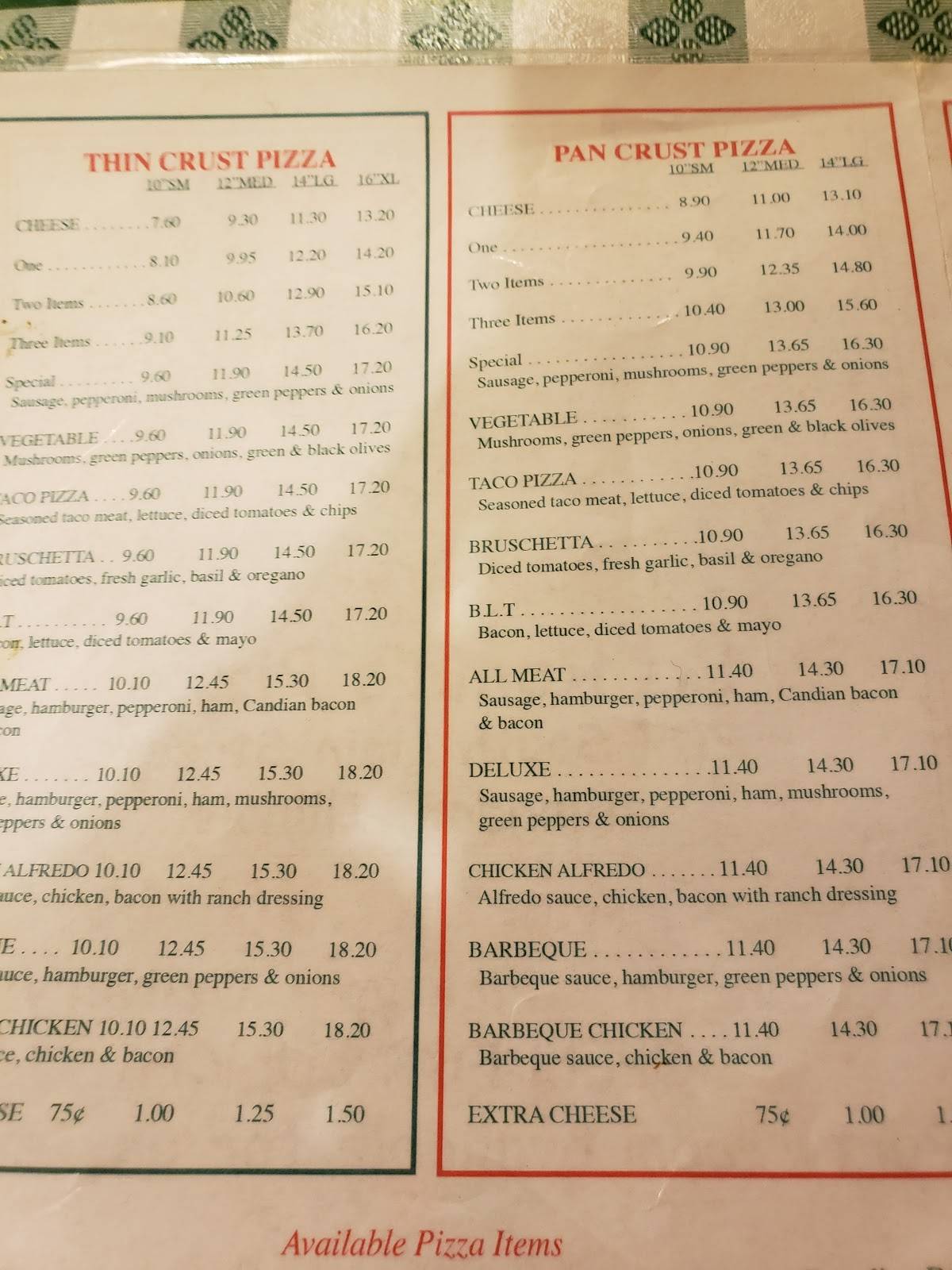 Menu at La Roma Pizza pizzeria, Abingdon
