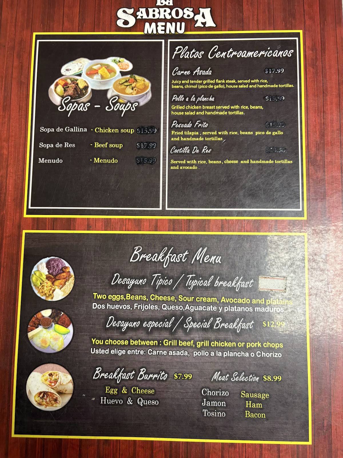 Menu at La Sabrosa Grocery & Restaurant Middleburg, Middleburg