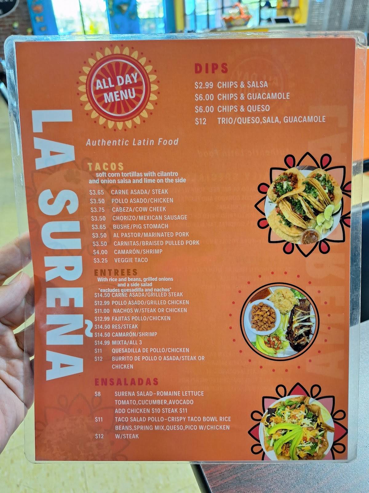 Menu at La Sureña Restaurant & Store, Fernandina Beach