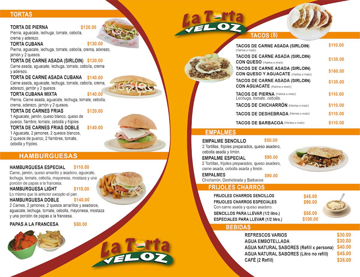 Carta del restaurante La Torta Veloz, Apodaca, Garza García #622