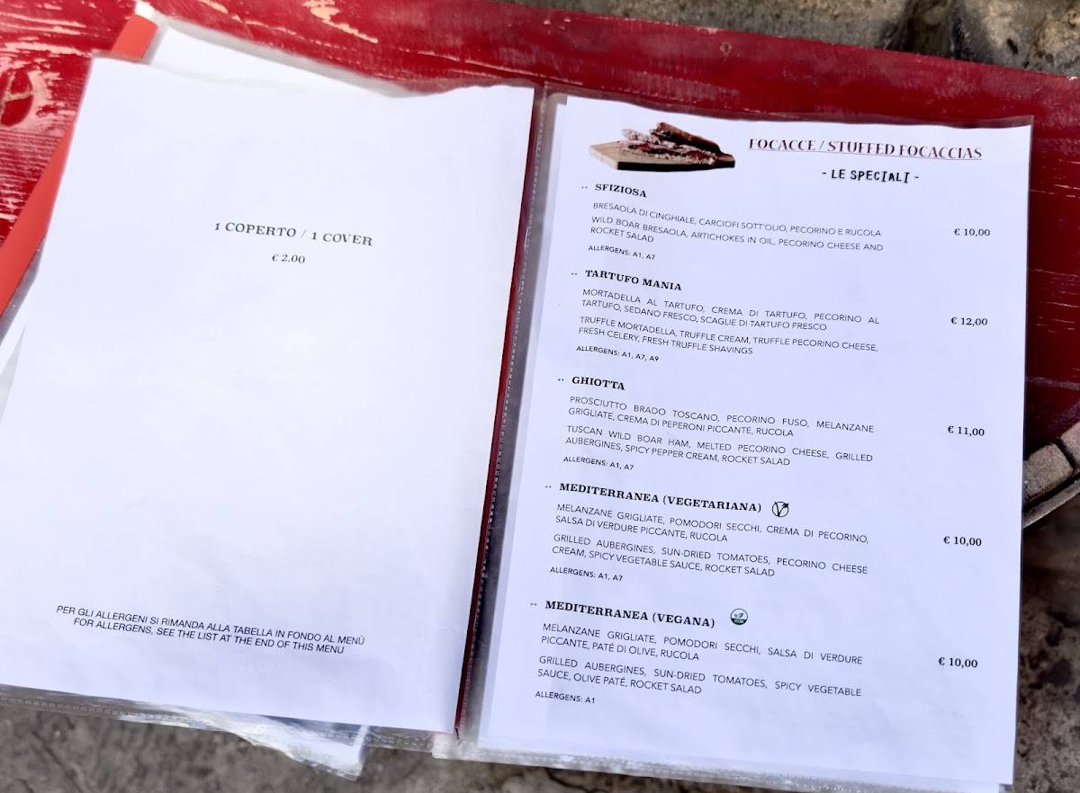 Menu da La Vineria di Montepulciano pub & bar, Montepulciano, Via di ...