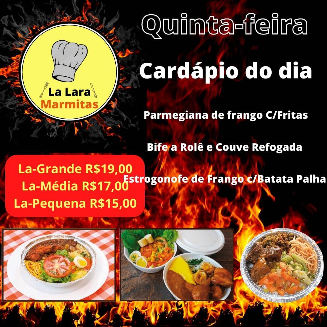 Menu at La lara Marmitas restaurant, Campinas