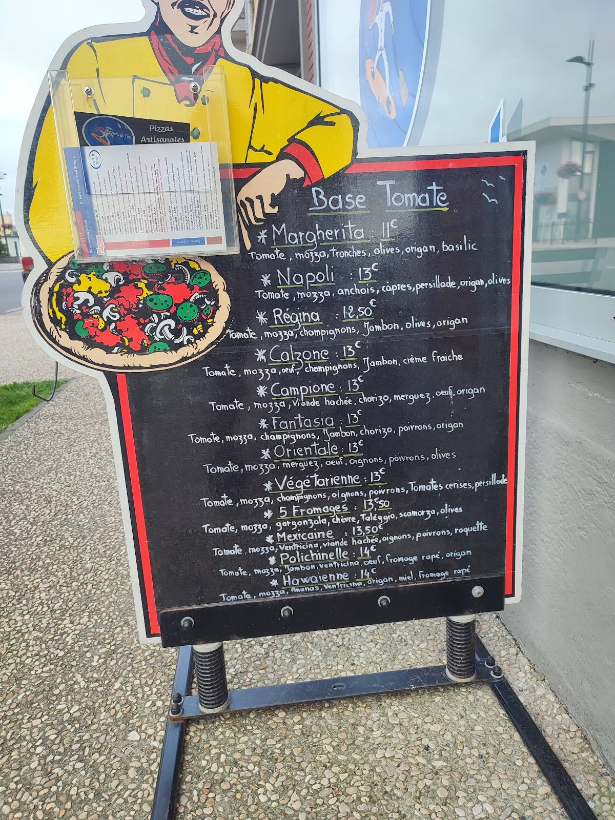 Menu au La pizzeria du port, Le Tréport