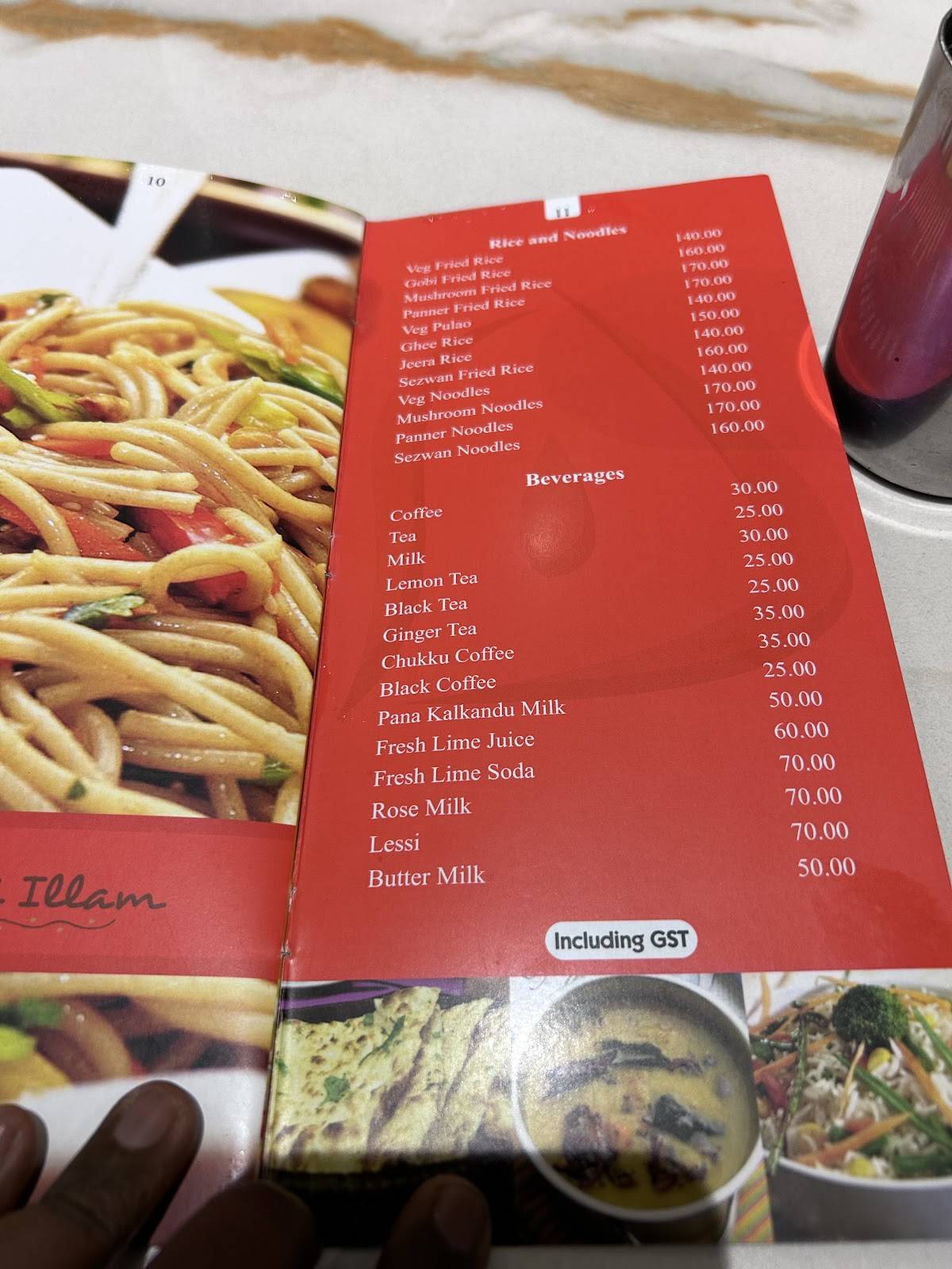 Menu at Lakshmi Illam Restaurant, Ooty