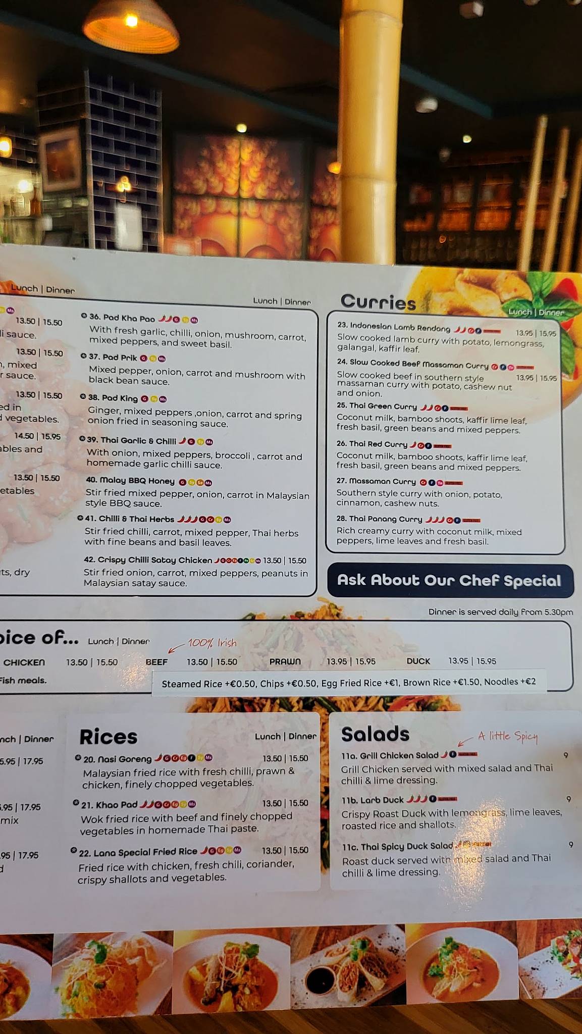 Menu at Lana Kilkenny Asian Street Food restaurant, Kilkenny
