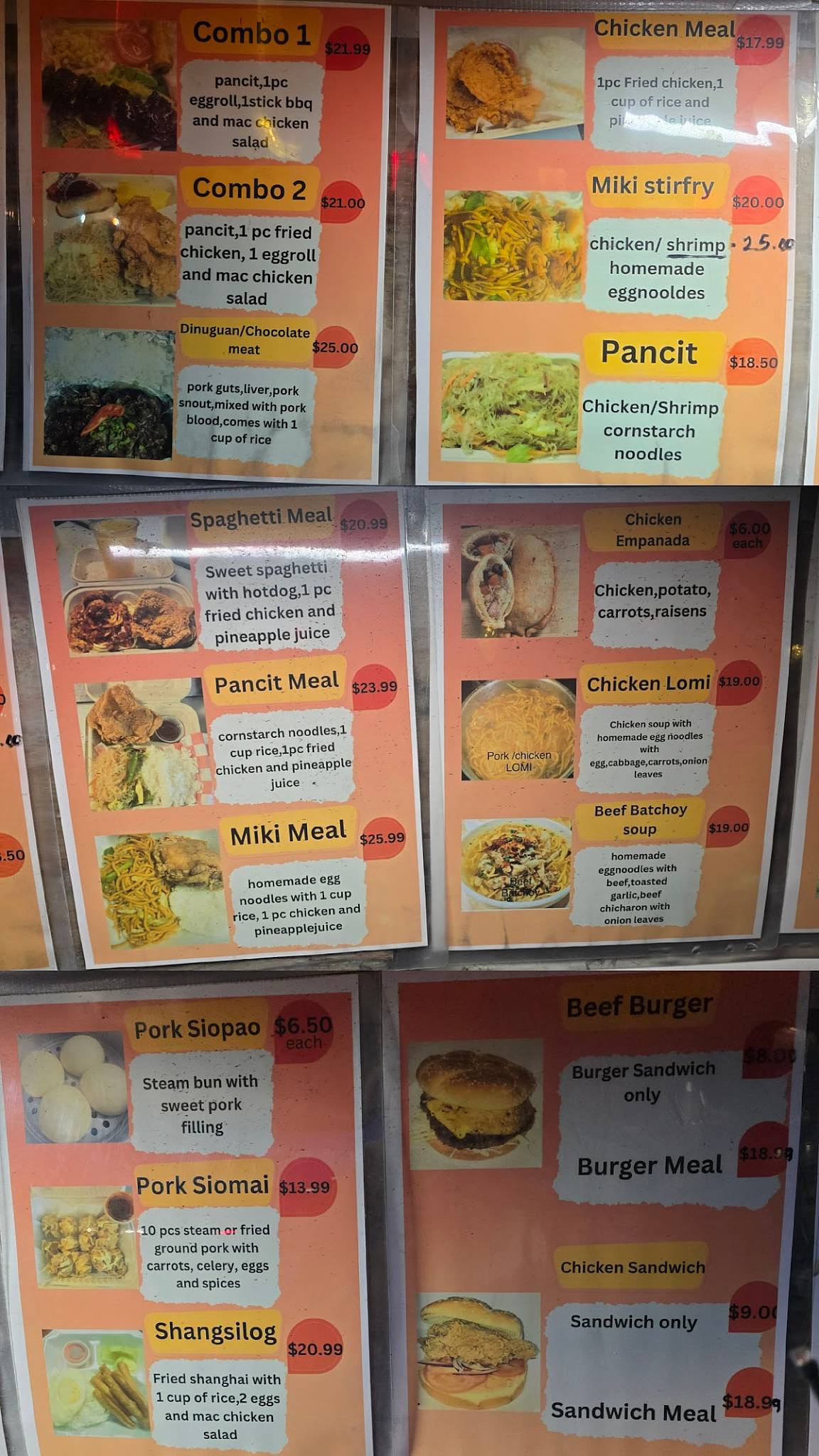 Menu at Lani’s Filipino Barbecue and Catering, Kodiak